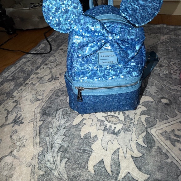 Loungefly | Bags | Loungefly Disney Blue Hydrangea Sequin Mini Backpack ...